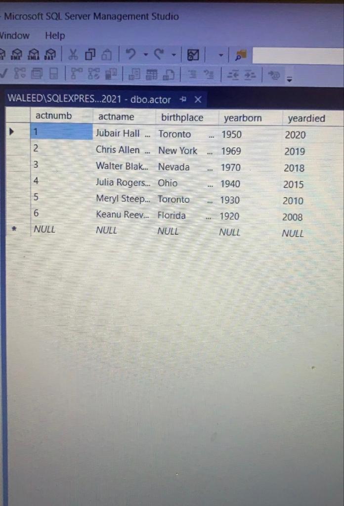 Solved Using the Assignment 1 database, populate the | Chegg.com