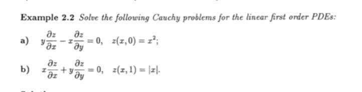 Solved Example 2.2 Solve the following Cauchy problems for | Chegg.com