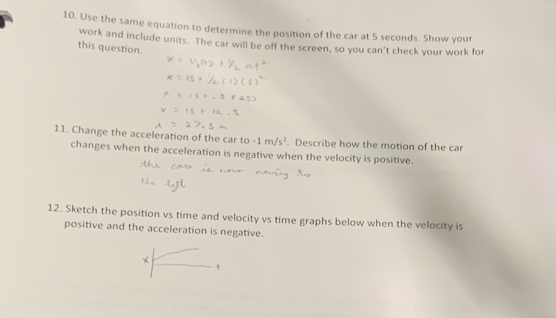 10. Use the same equation to determine the position | Chegg.com
