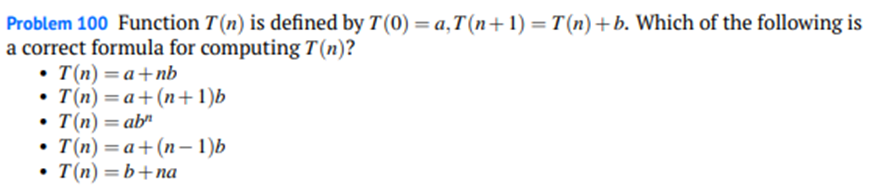 Solved Problem 100 Function T(n) is defined by | Chegg.com