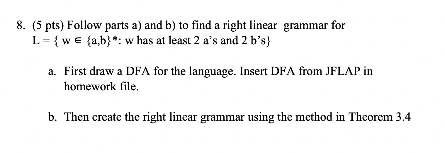 Solved 8. (5 pts) Follow parts a) and b) to find a right | Chegg.com