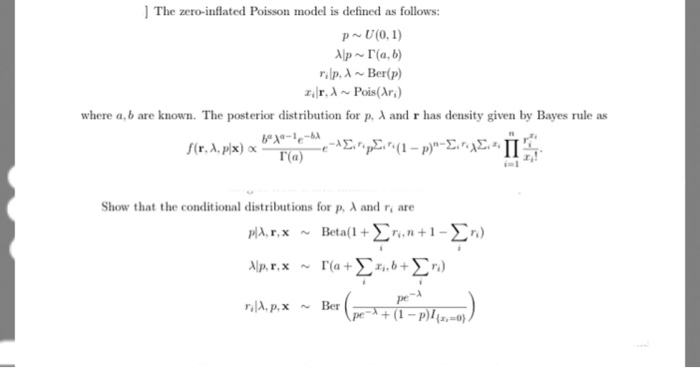 Solved ] The zero-inflated Poisson model is defined as | Chegg.com