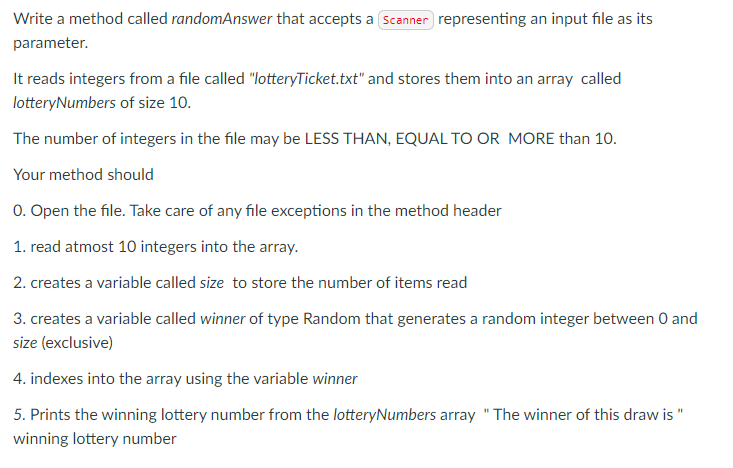 Solved Write a method called randomAnswer that accepts a | Chegg.com