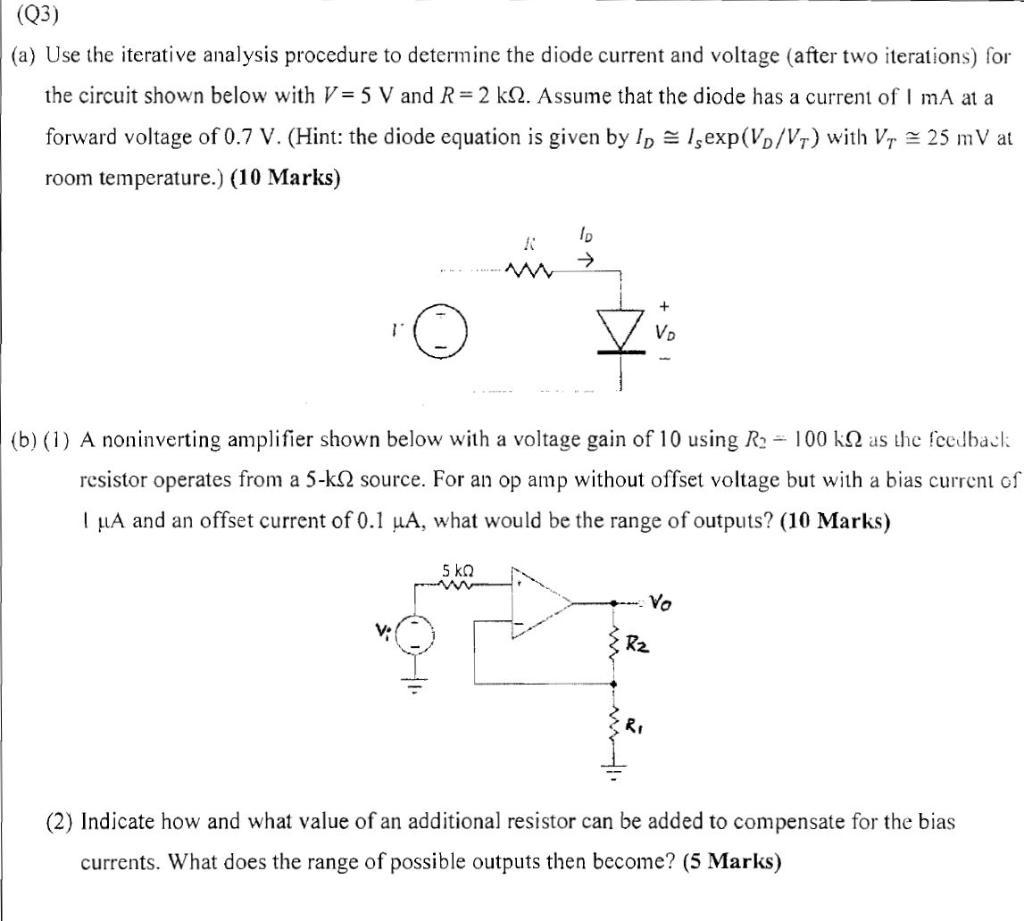 (Q3) (a) Use the iterative analysis procedure to | Chegg.com