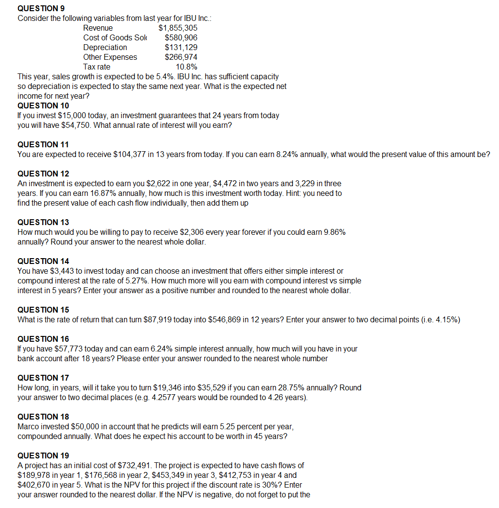 Solved QUESTION 9Consider the following variables from last | Chegg.com