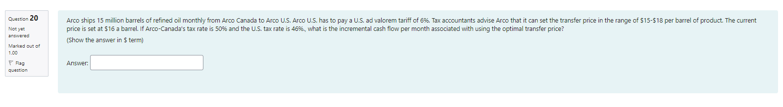 Solved Question 20 Not yet answered Arco ships 15 million | Chegg.com
