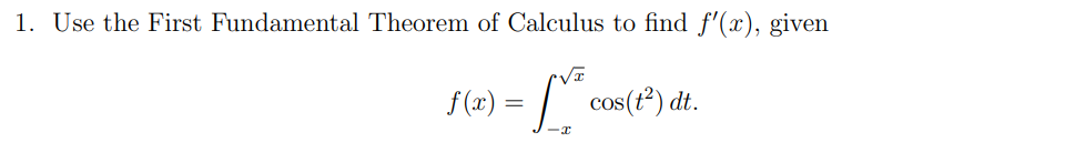 Solved Use the First Fundamental Theorem of Calculus to find | Chegg.com