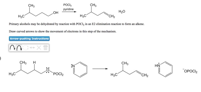 Solved CH3 POCl3 pyridine CH3 H2O он Нас CH2 Primary | Chegg.com