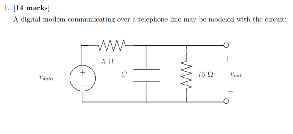 1. (14 marks] A digital modem communicating over a | Chegg.com