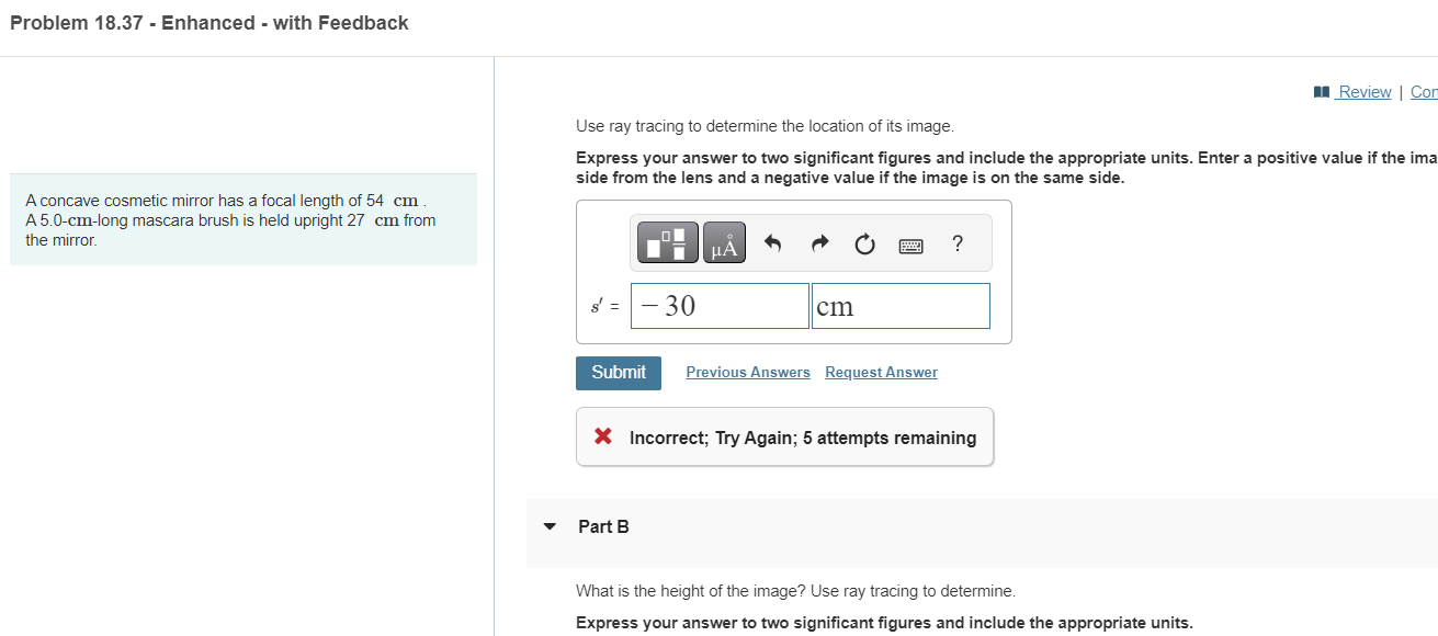 Solved Use ray tracing to determine the location of its | Chegg.com