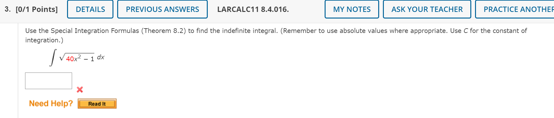 Solved 13. [-/1 Points] DETAILS LARCALC11 8.5.029. MY NOTES | Chegg.com