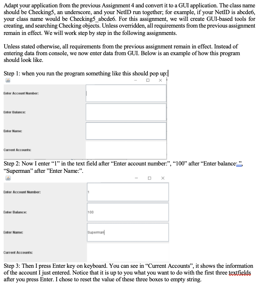 Solved Adapt your application from the previous Assignment 4 | Chegg.com