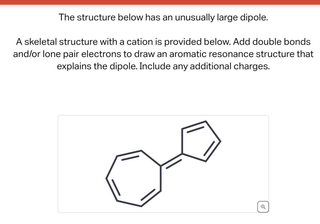 Solved The structure below has an unusually large dipole. A | Chegg.com
