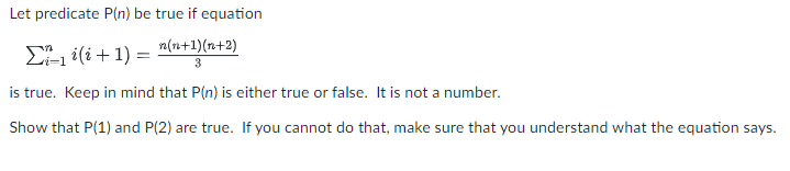 Solved Let predicate P(n) be true if equation | Chegg.com