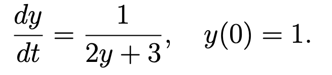 Solved dy dt 1 2y + 3' y(0) = 1. | Chegg.com