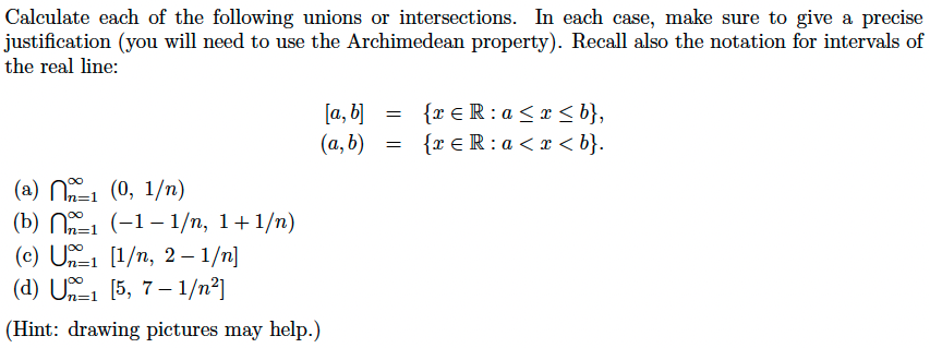 Solved Calculate each of the following unions or | Chegg.com