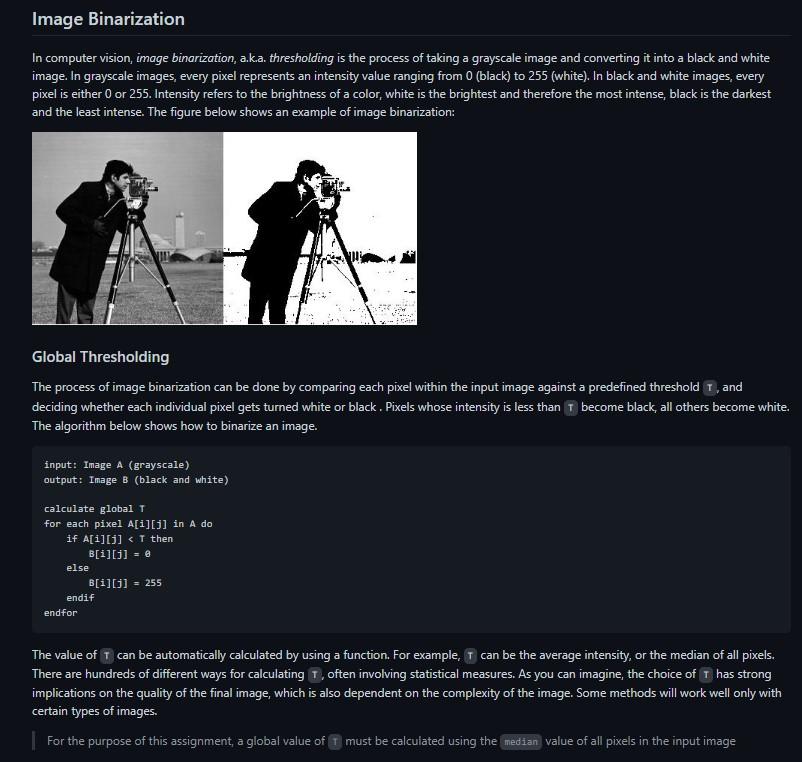Solved In computer vision, image binarization, a.k.a. | Chegg.com