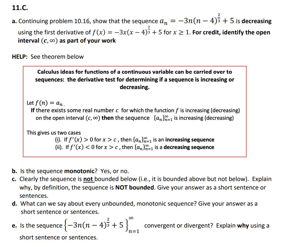 Solved 11.C.a. ﻿Continuing problem 10.16, ﻿show that the | Chegg.com
