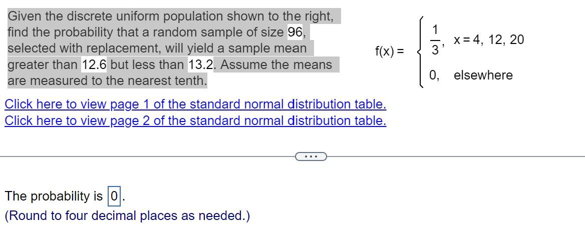 Solved Given the discrete uniform population shown to the | Chegg.com