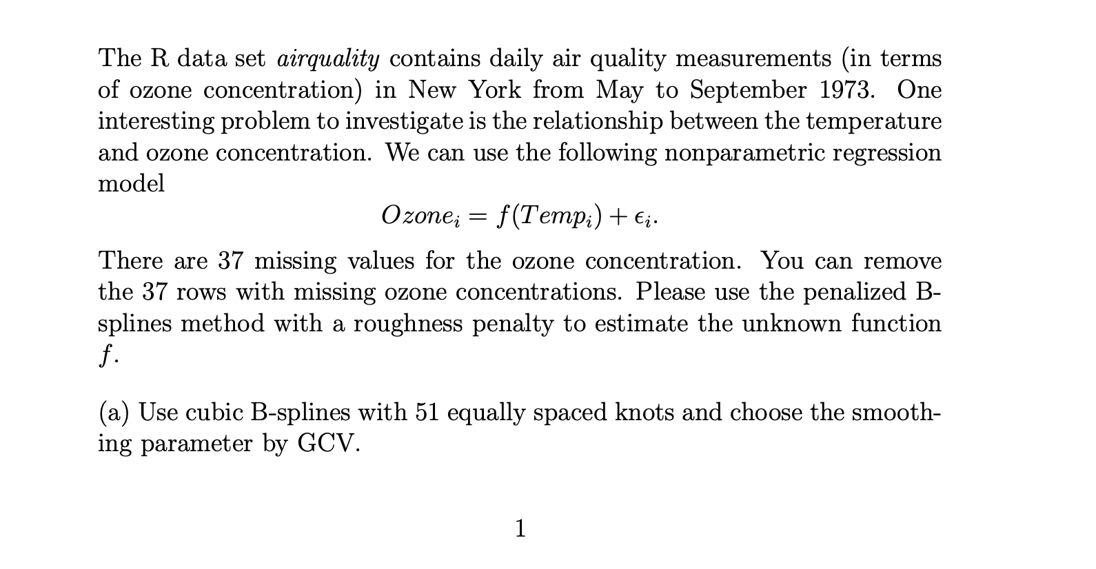 The R data set airquality contains daily air quality | Chegg.com