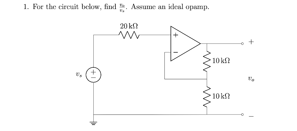 Solved 1. For the circuit below, find vsvo. Assume an ideal | Chegg.com
