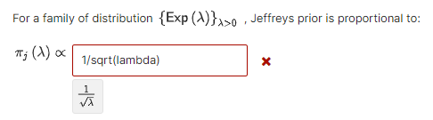 Solved For a family of distribution {Exp(λ)}λ>0, Jeffreys | Chegg.com