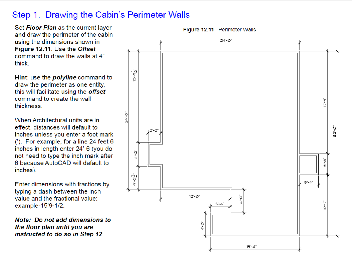 FLOOR PLAN INSTRUCTIONS-manual drafting Draw the | Chegg.com