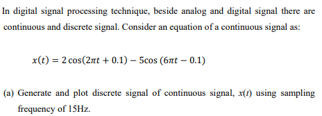 Solved In digital signal processing technique, beside analog | Chegg.com