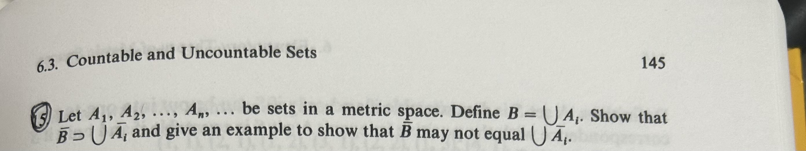 Solved (5) ﻿Let A1,A2,dots,An,dots be sets in a metric | Chegg.com