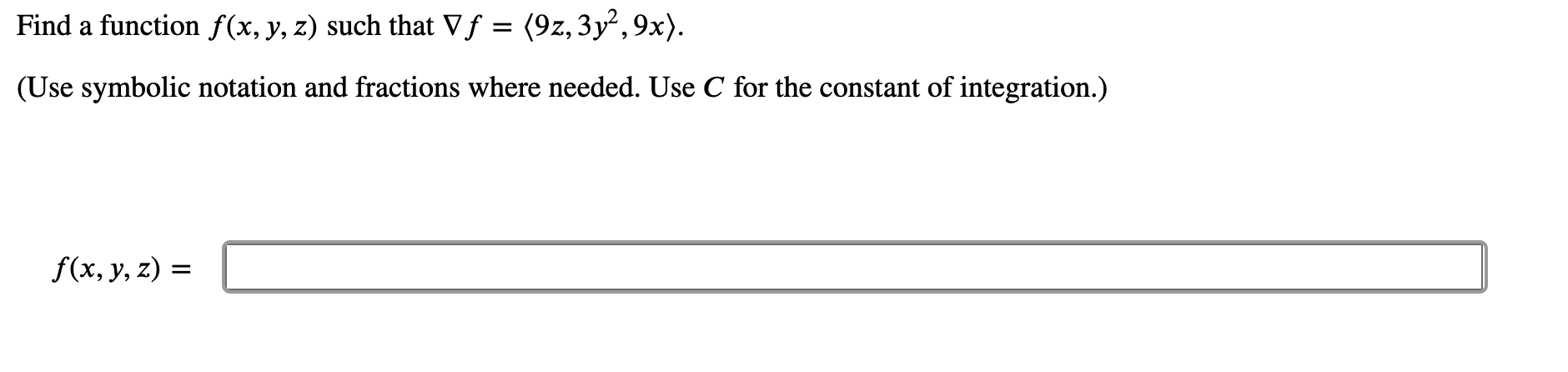 Solved Find a function 𝑓(𝑥,𝑦,𝑧) such | Chegg.com