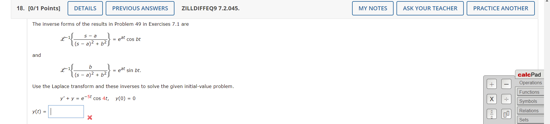 Solved The inverse forms of the results in Problem 49 in | Chegg.com