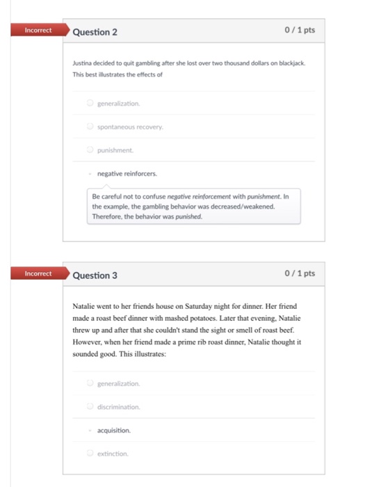 Solved Incorrect Question 2 0/1pts Justina decided to quit | Chegg.com
