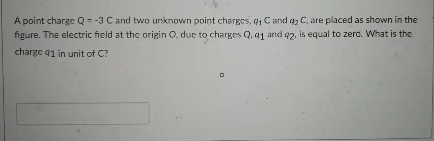Solved A point charge Q = -3 C and two unknown point | Chegg.com