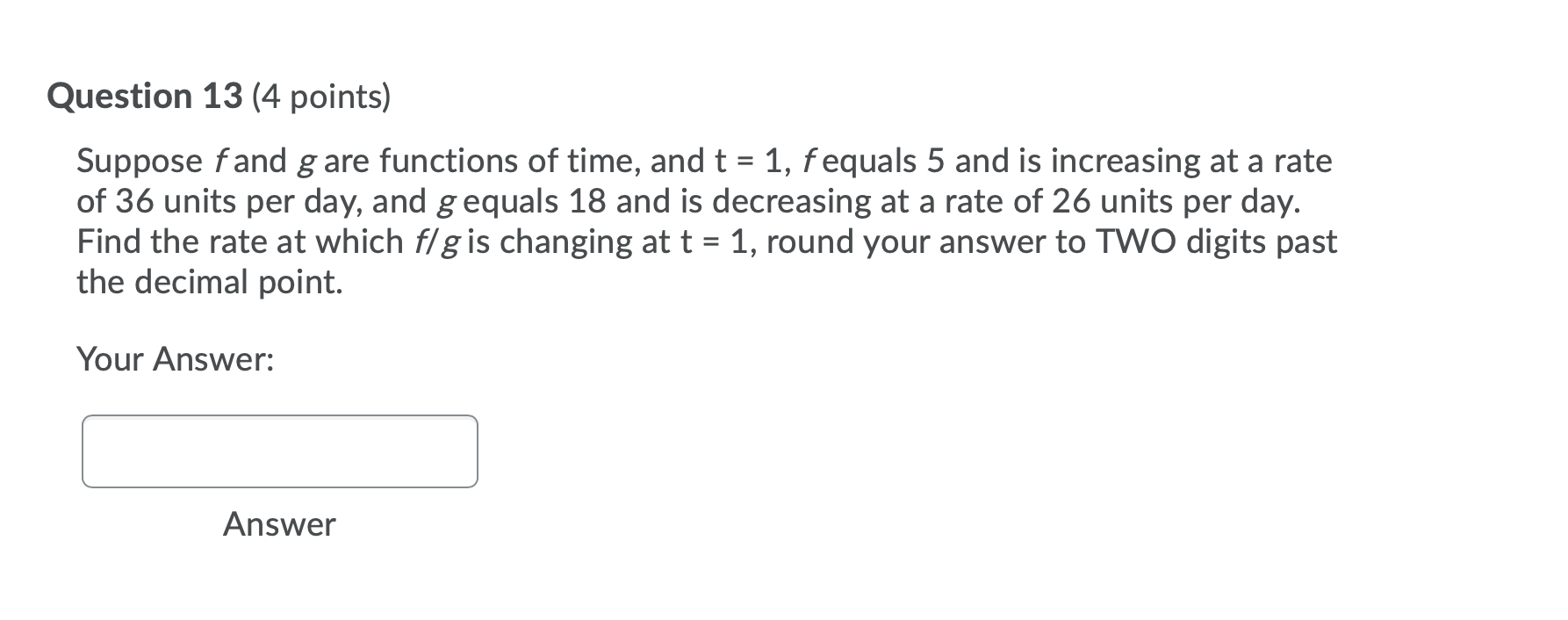 Solved Question 13 (4 points) Suppose fand g are functions | Chegg.com