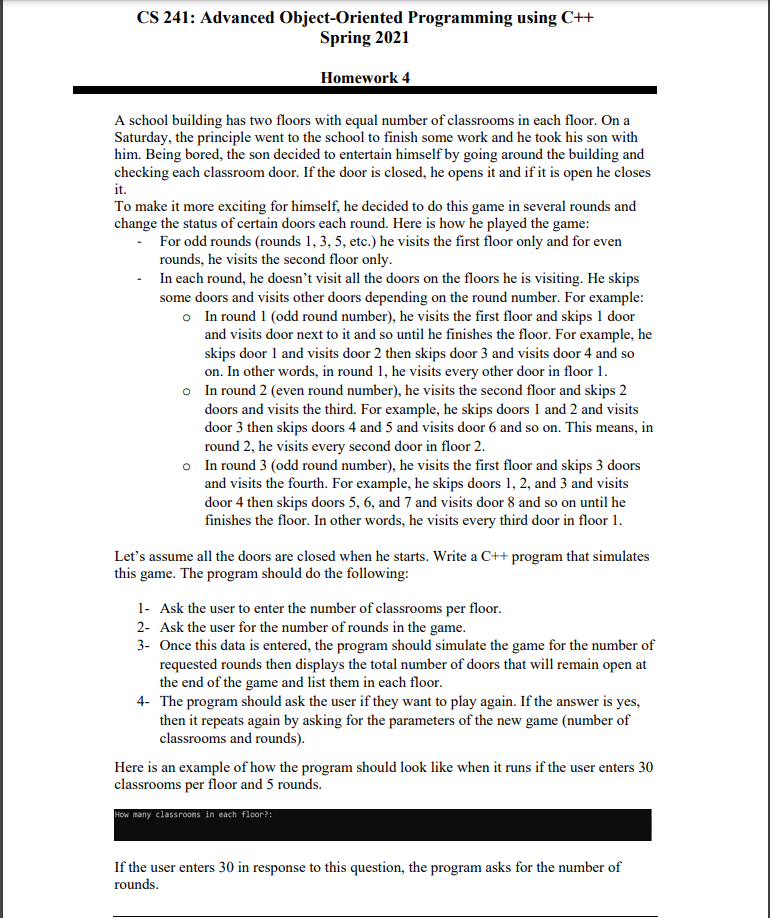 Solved CS 241: Advanced Object-Oriented Programming using | Chegg.com