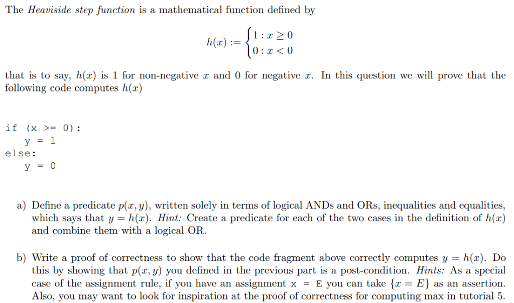 Solved The Heaviside step function is a mathematical | Chegg.com