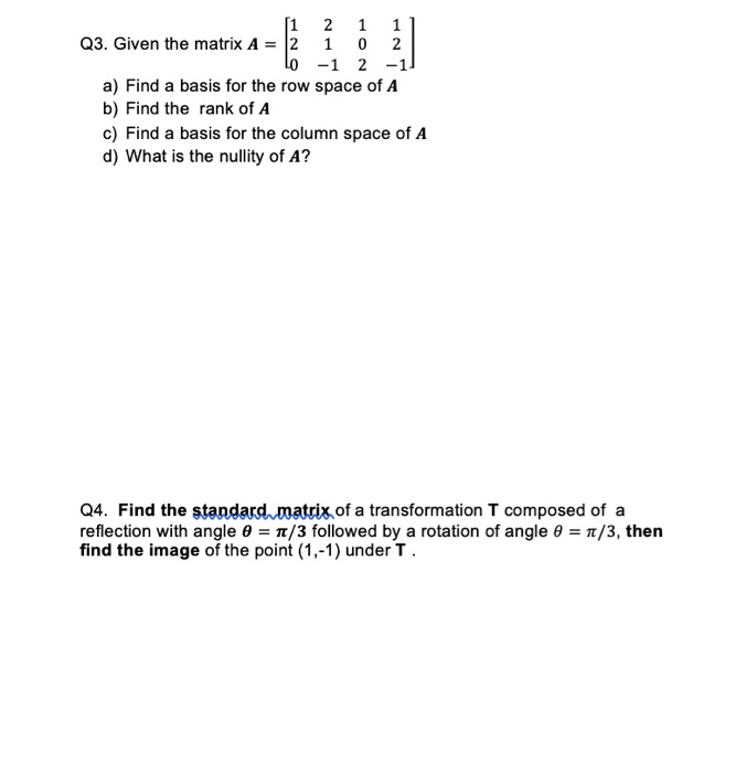 Solved Test A Q1. True or false a) The rank of a 5 8 matrix | Chegg.com