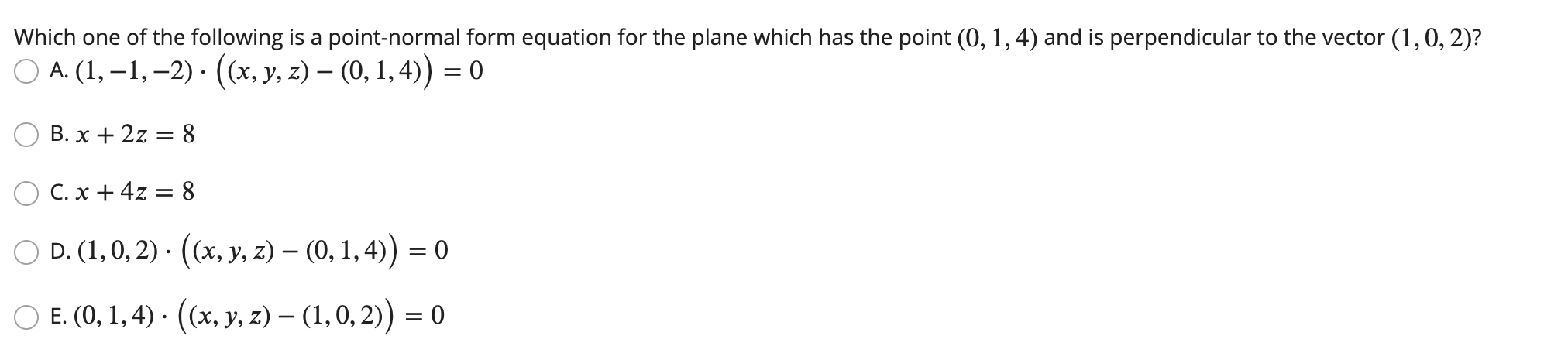 Solved Which one of the following is a point-normal form | Chegg.com