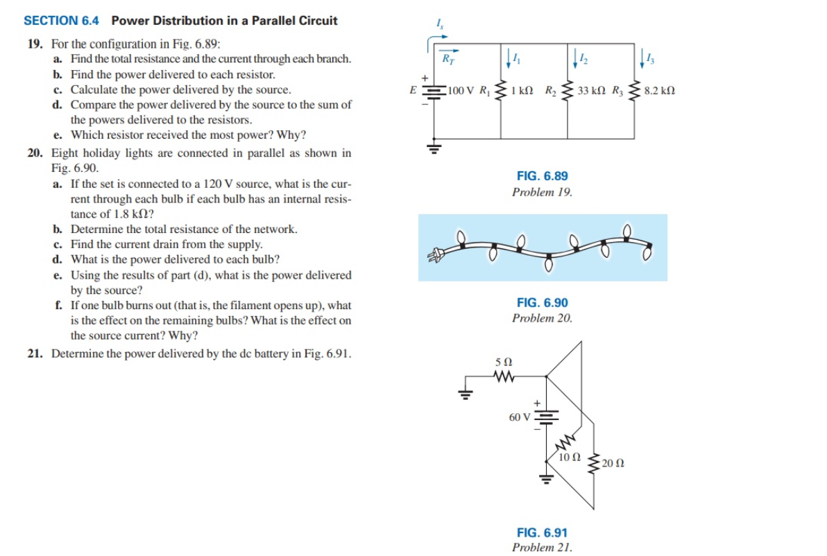 Solved SECTION 6.4 Power Distribution in a Parallel Circuit | Chegg.com