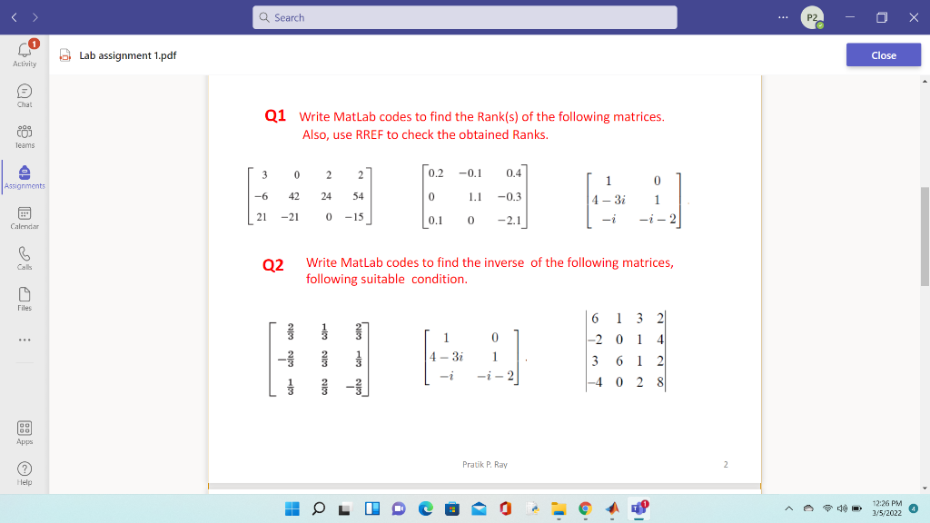 Solved Q Search P2 ох 0 Lab assignment 1.pdf Close Activity | Chegg.com
