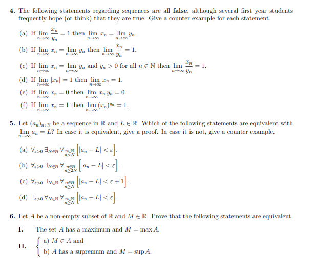 Solved 4. The following statements regarding sequences are | Chegg.com