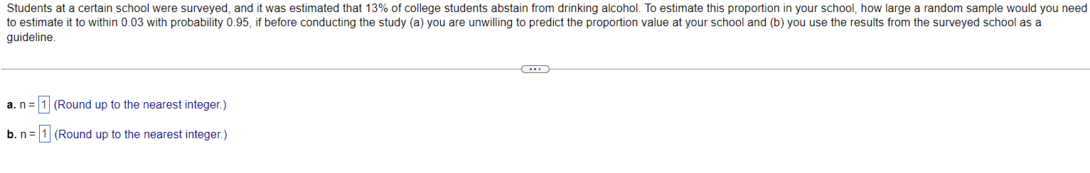 Solved guideline. a. n= (Round up to the nearest integer.) | Chegg.com