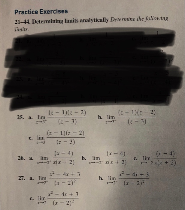 Solved Practice Exercises 21-44. Determining limits | Chegg.com