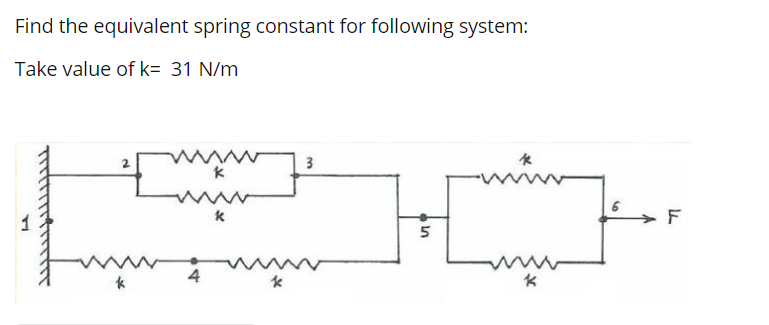 Solved Find the equivalent spring constant for following | Chegg.com