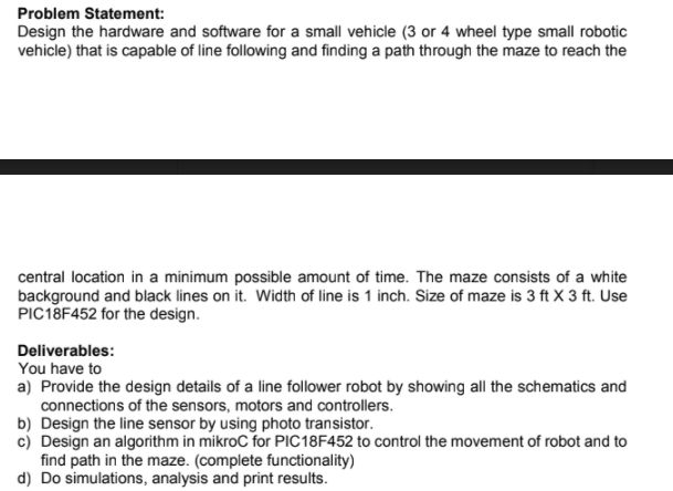 Solved Problem Statement: Design the hardware and software | Chegg.com