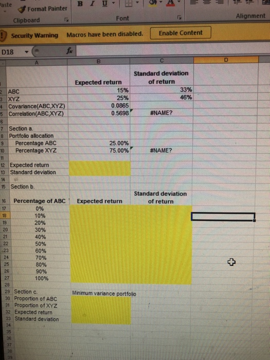 Solved Format Painter | B 1-1 Clipboard a - aste Font | Chegg.com
