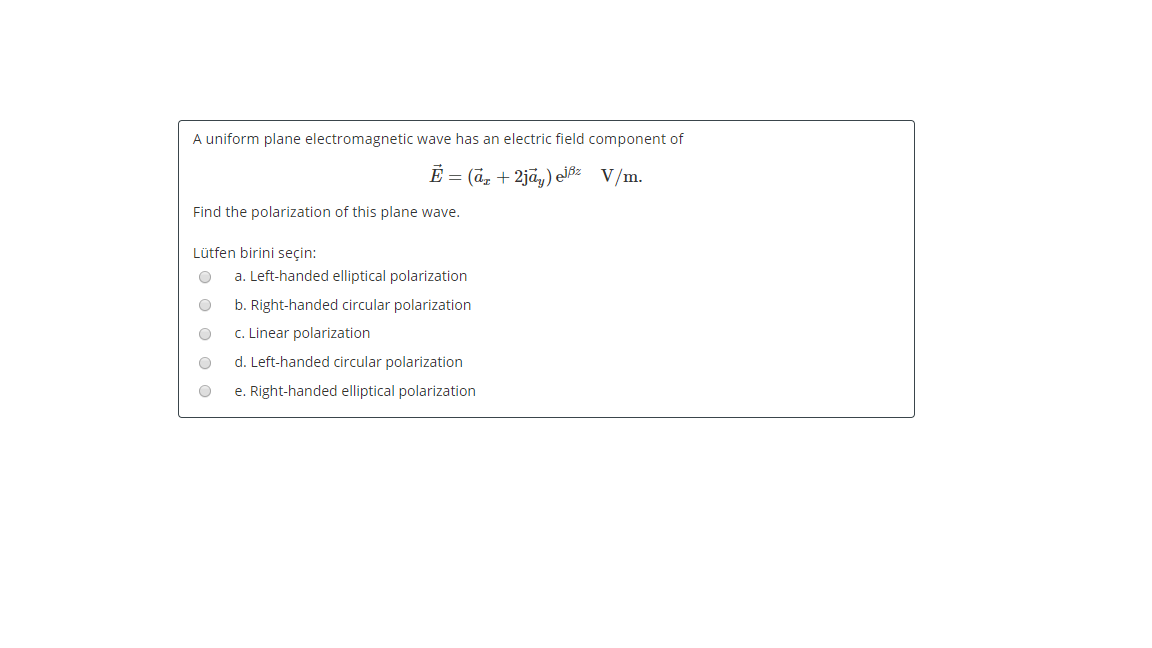 Solved A uniform plane electromagnetic wave has an electric | Chegg.com