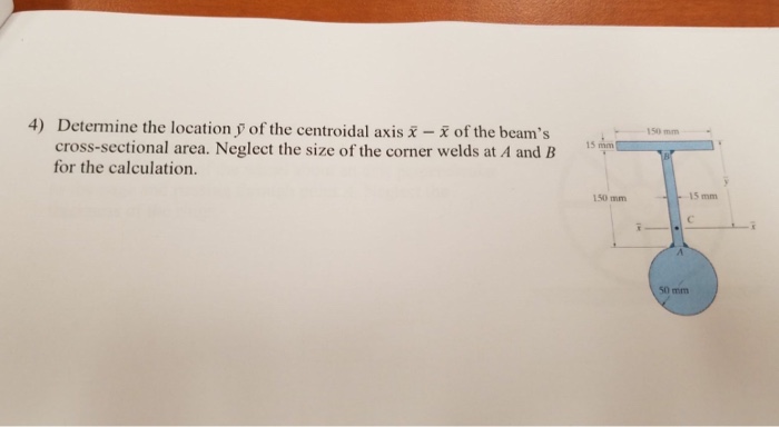 Solved Determine the location y bar of the centroidal axis x | Chegg.com