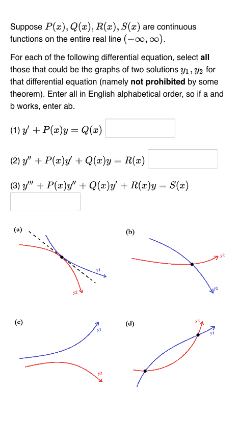 Solved Suppose P(x),Q(x),R(x),S(x) are continuous functions | Chegg.com