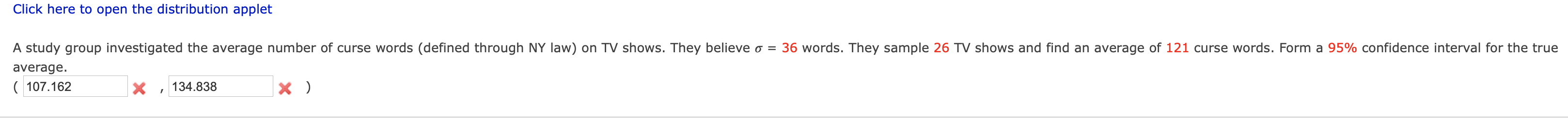 Solved Click here to open the distribution applet A study | Chegg.com